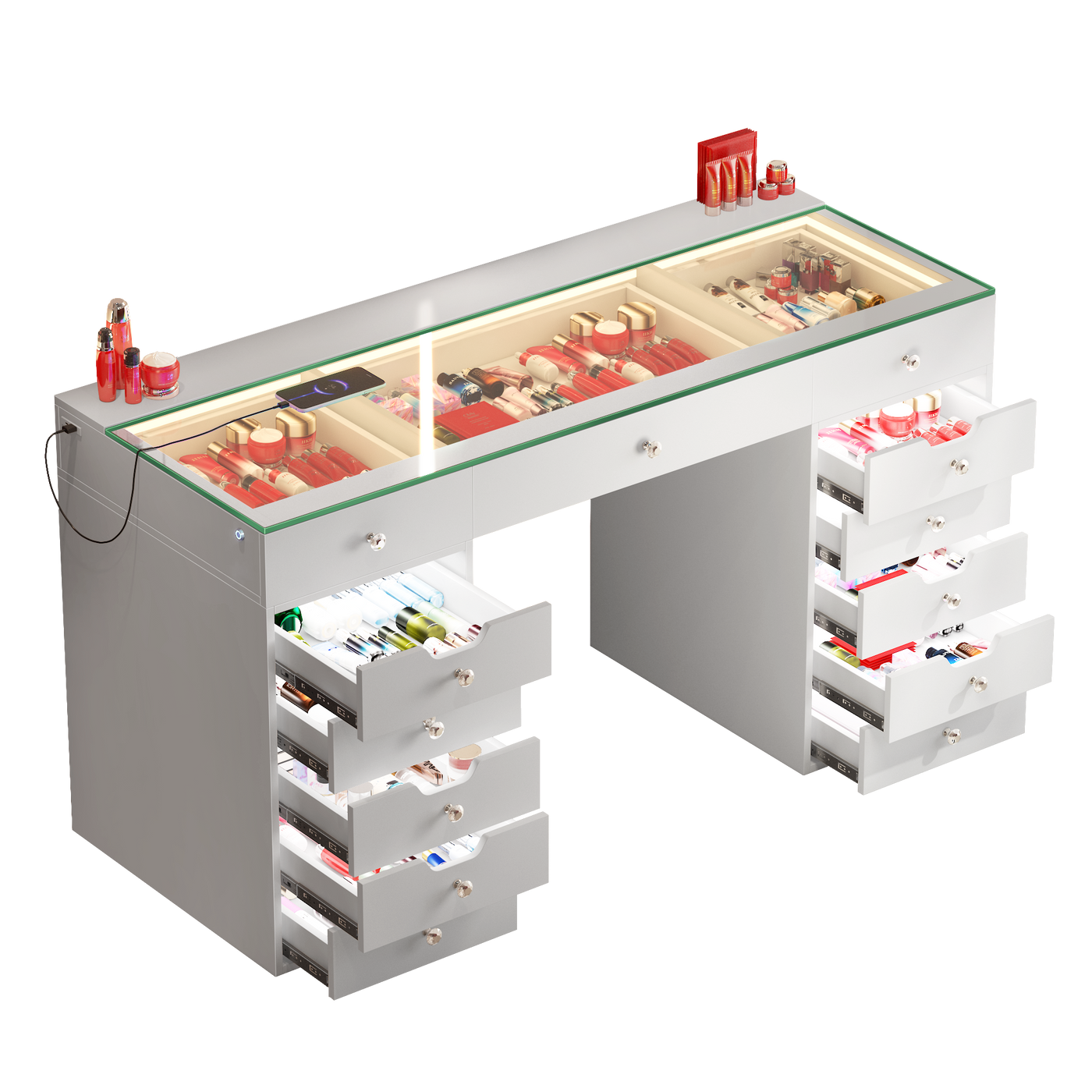 VANITII Stunning Vanity Desks: Sleek Designs, Led Lights, & Storage Drawers