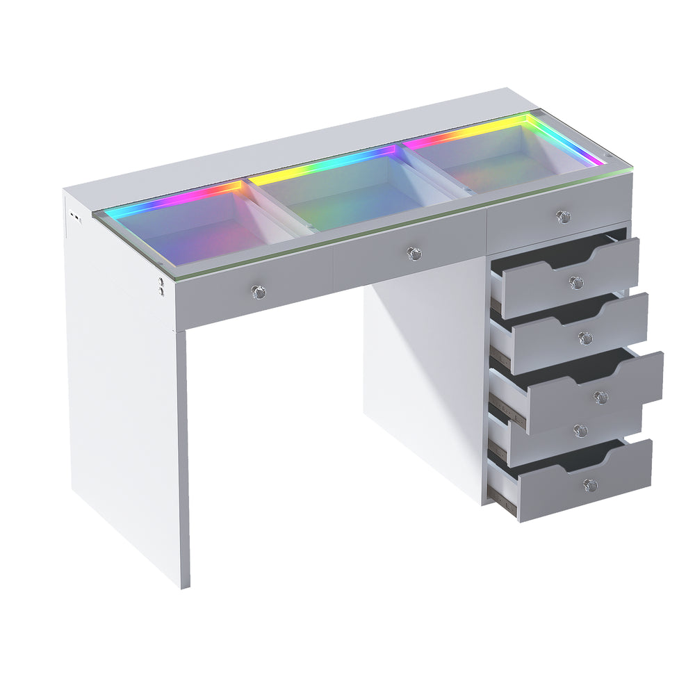VANITII Stunning Vanity Desks: Sleek Designs, Led Lights, & Storage Drawers